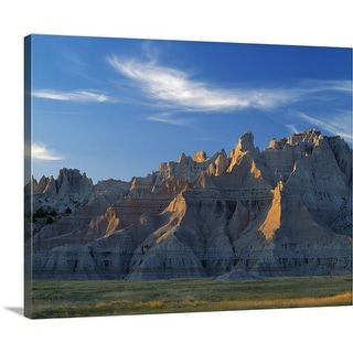 "Badlands landscape with pinnacles , Cedar Pass, Badlands National Park, South Dakota" Canvas ...